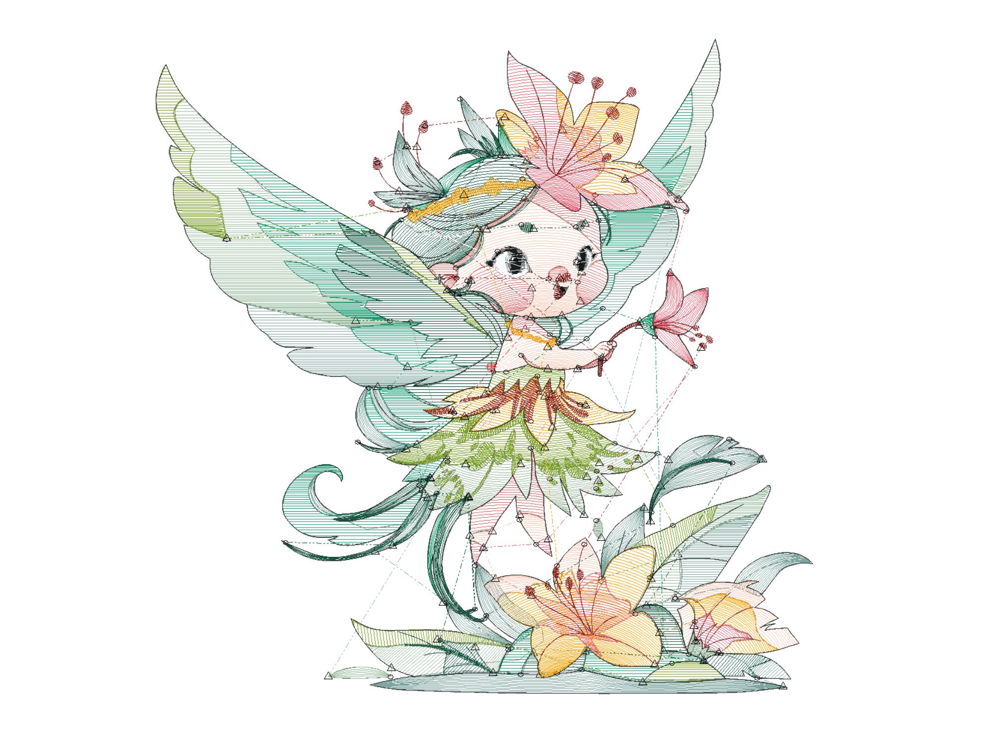 Hummingbird Fairy Embroidery Designs Baby Shower Gift Machine ...