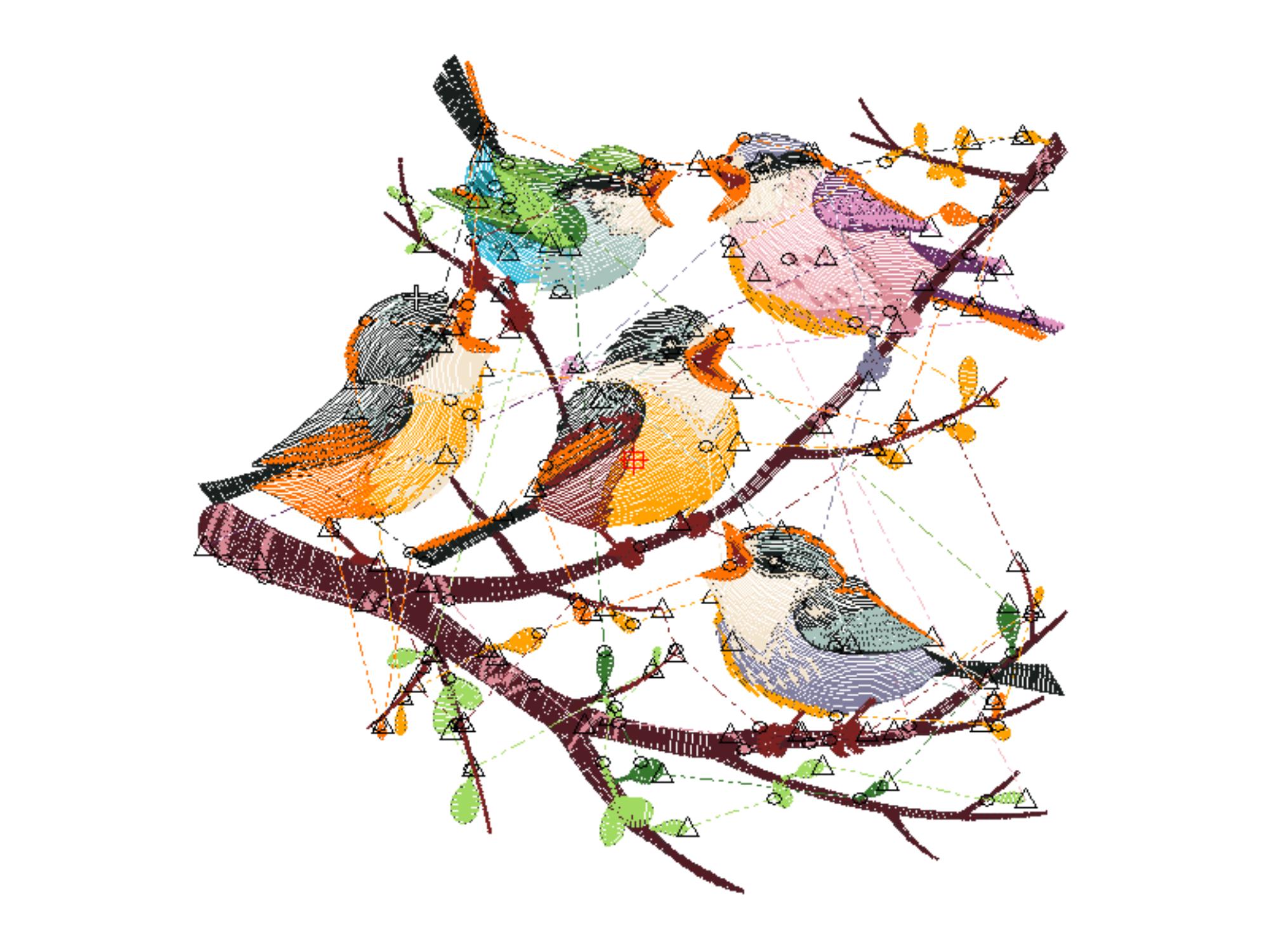 Birds Chirping Twig Embroidery Designs | Baby Shower Gift | Machine ...