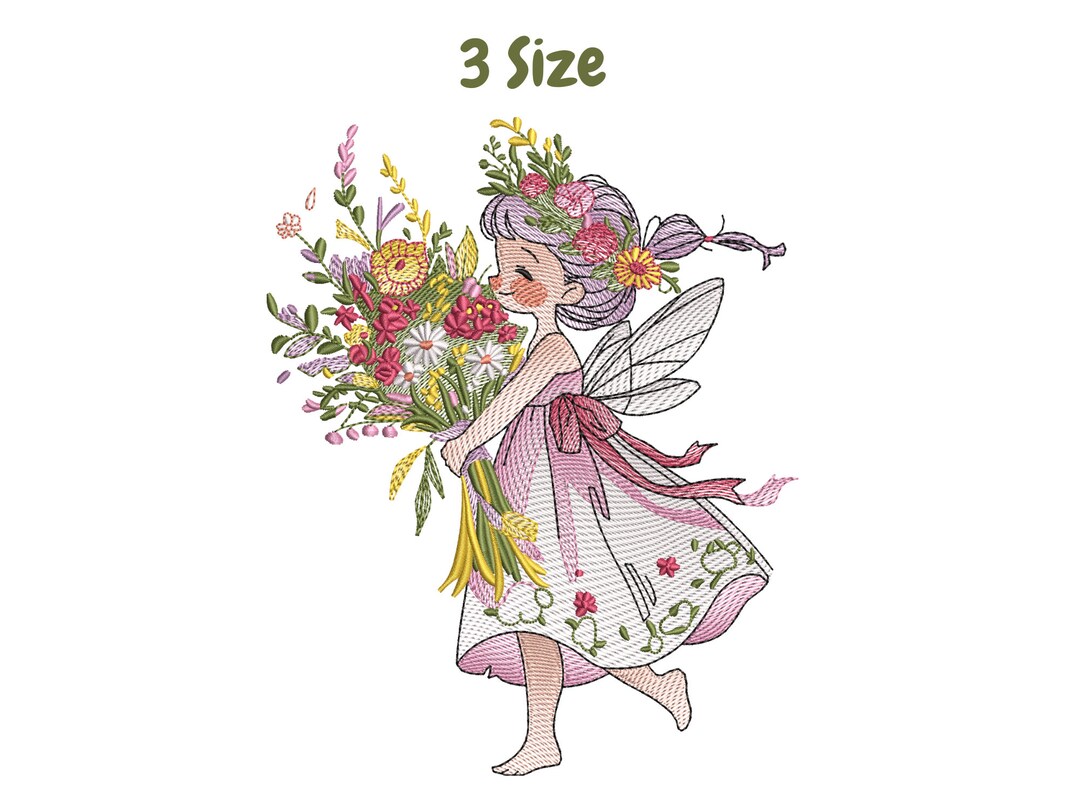 Girl Flower Embroidery Designs | Baby Shower Gift | Machine Embroidery ...