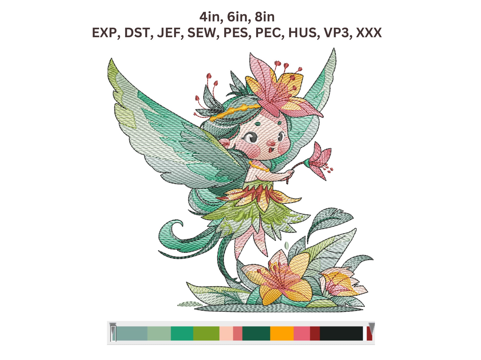 Hummingbird Fairy Embroidery Designs Baby Shower Gift Machine ...