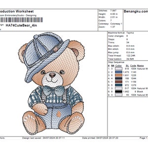 Cute Bear Embroidery Designs | Baby Shower Gift | Machine Embroidery ...