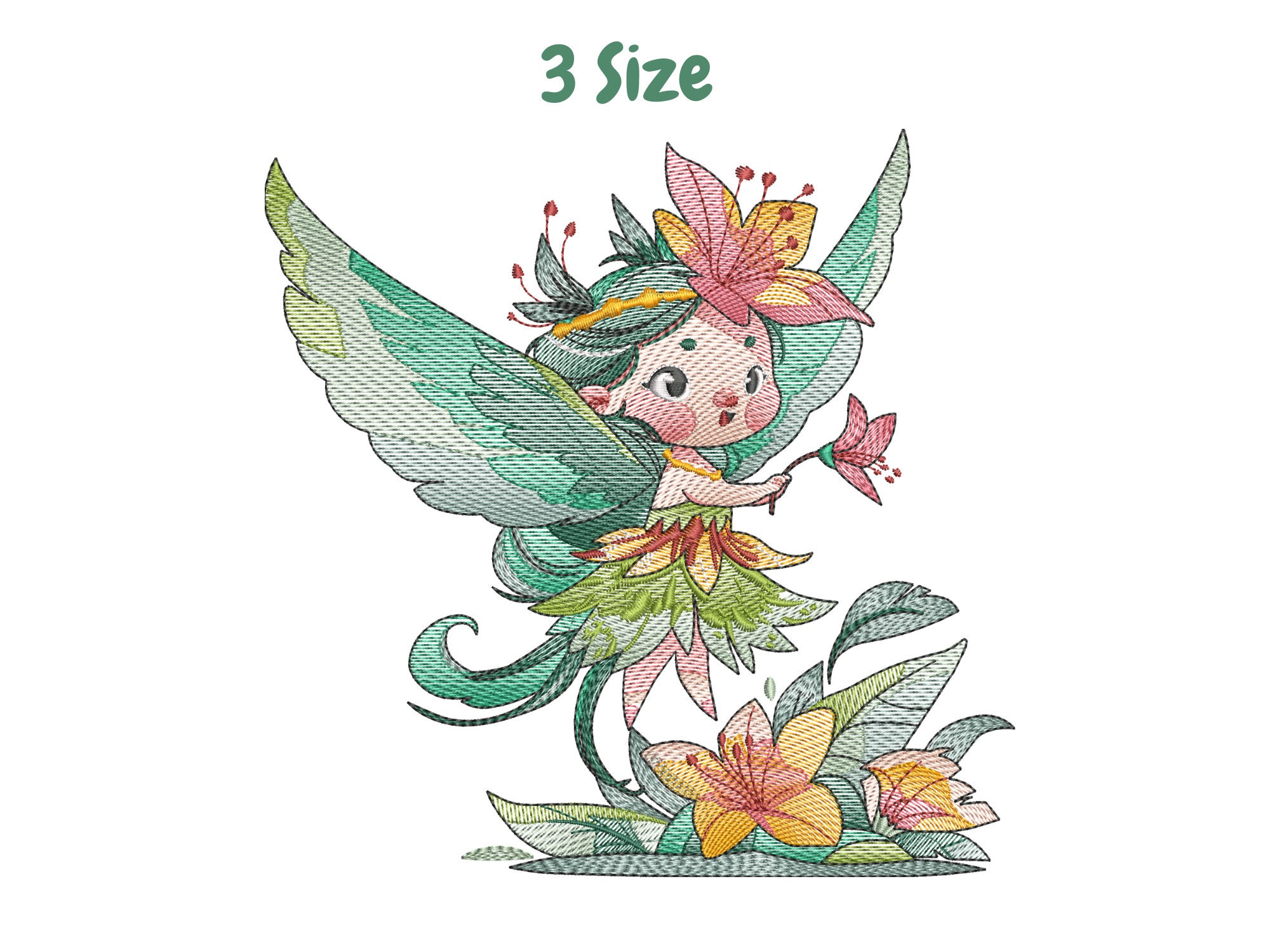 Hummingbird Fairy Embroidery Designs Baby Shower Gift Machine ...
