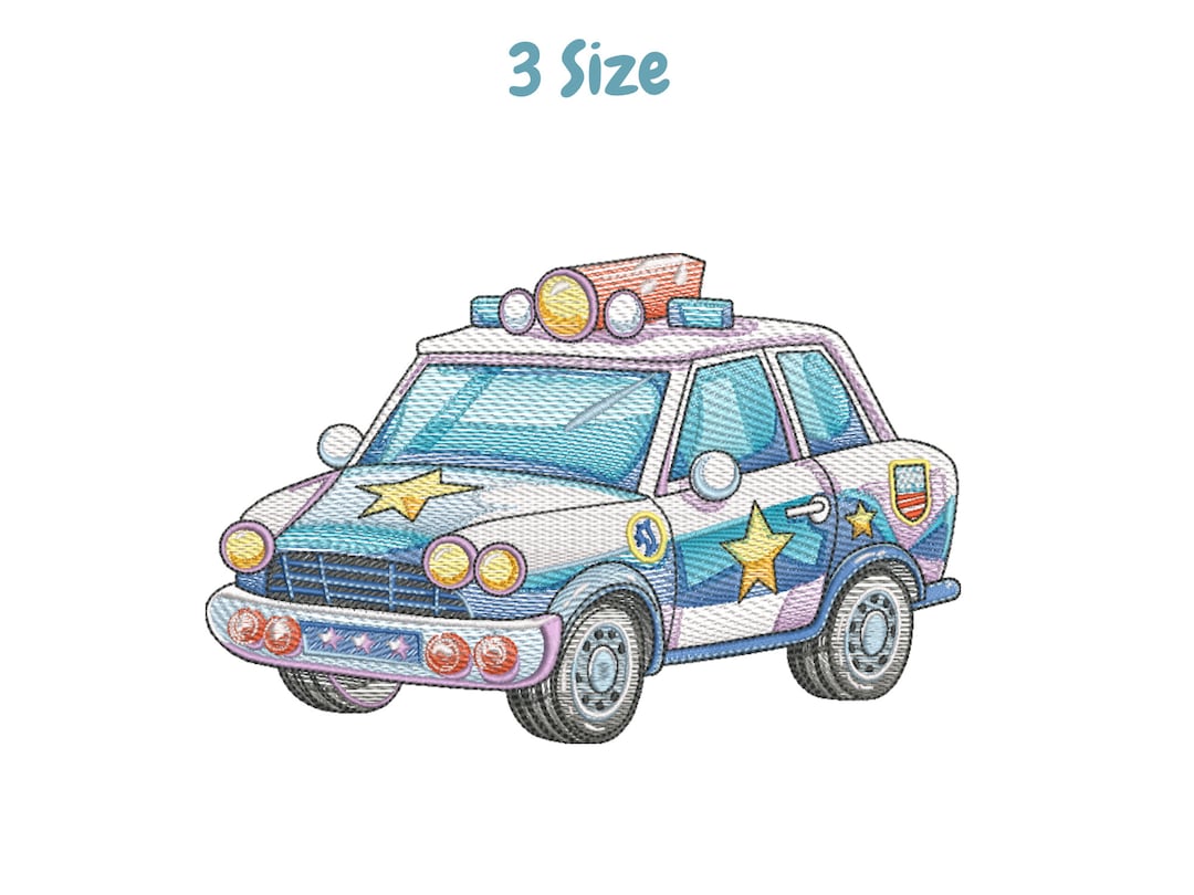 Police Car Embroidery Designs | Baby Shower Gift | Machine Embroidery ...