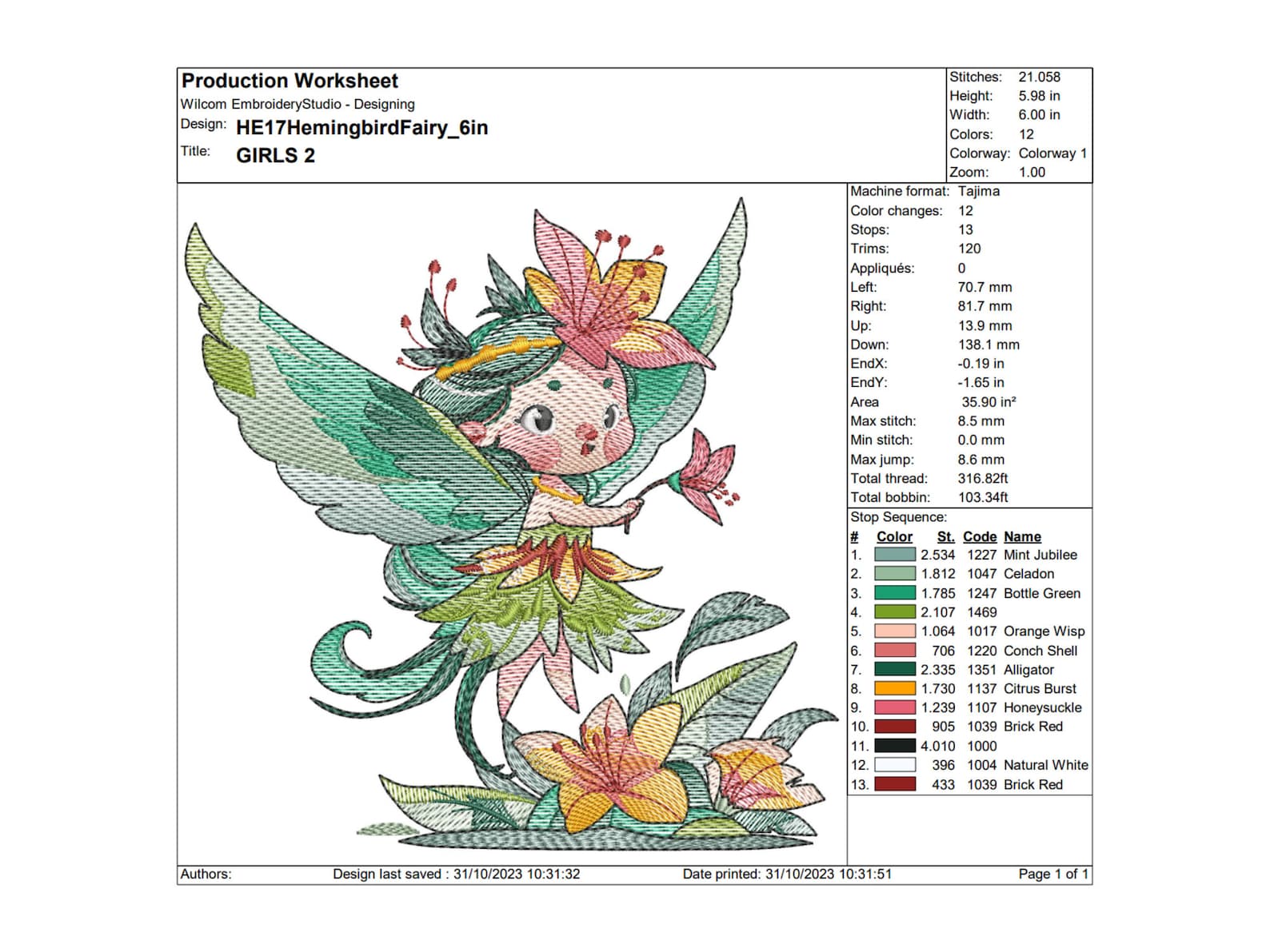 Hummingbird Fairy Embroidery Designs Baby Shower Gift Machine ...