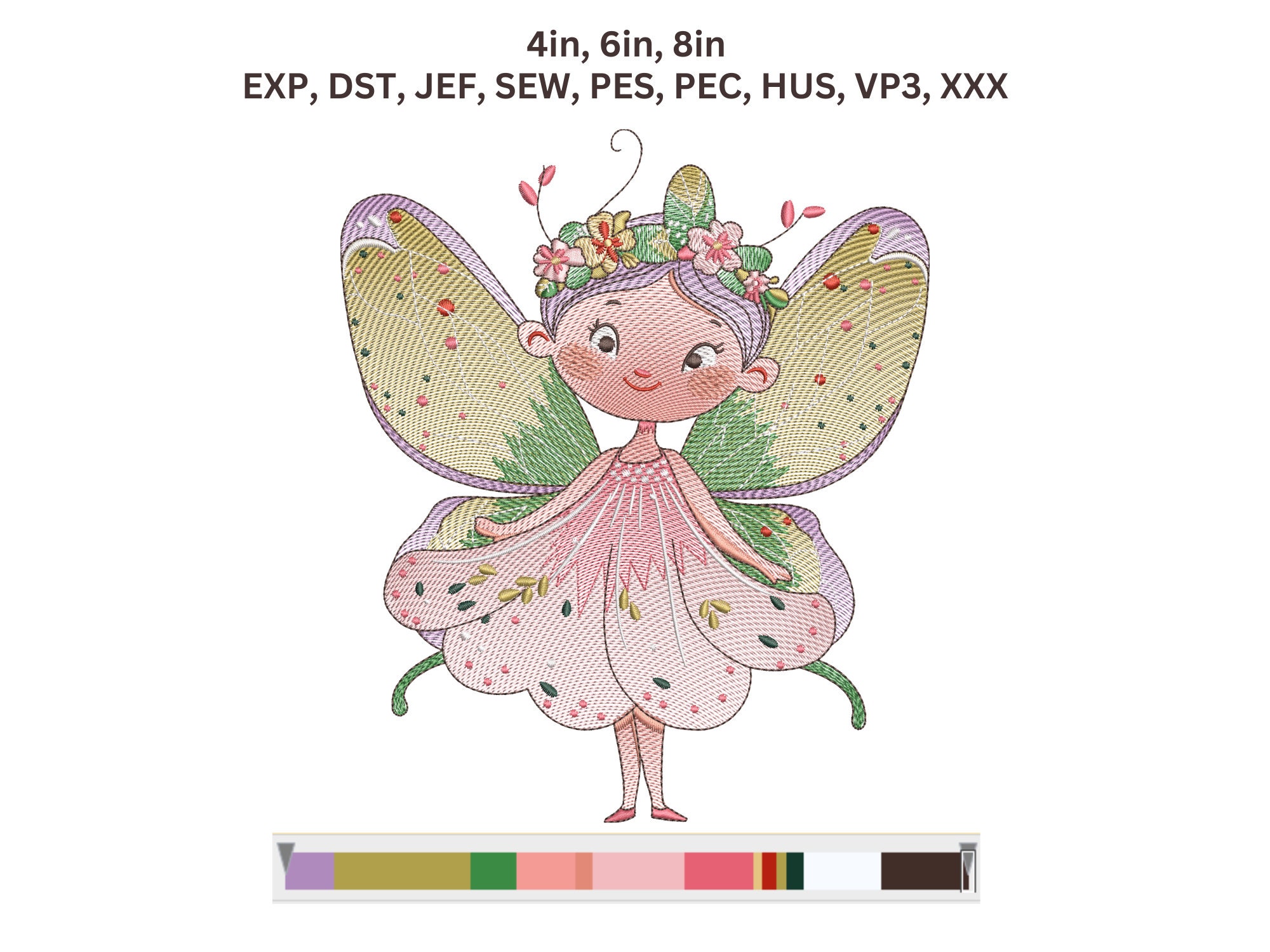 Leaf Fairy Embroidery Designs | Baby Shower Gift | Machine Embroidery ...