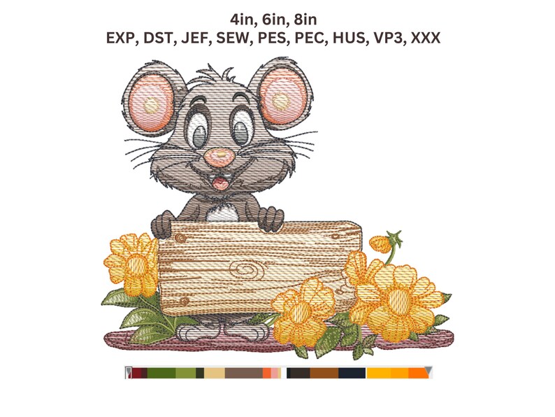Plank Mouse Embroidery Designs Baby Shower Gift Machine Embroidery ...
