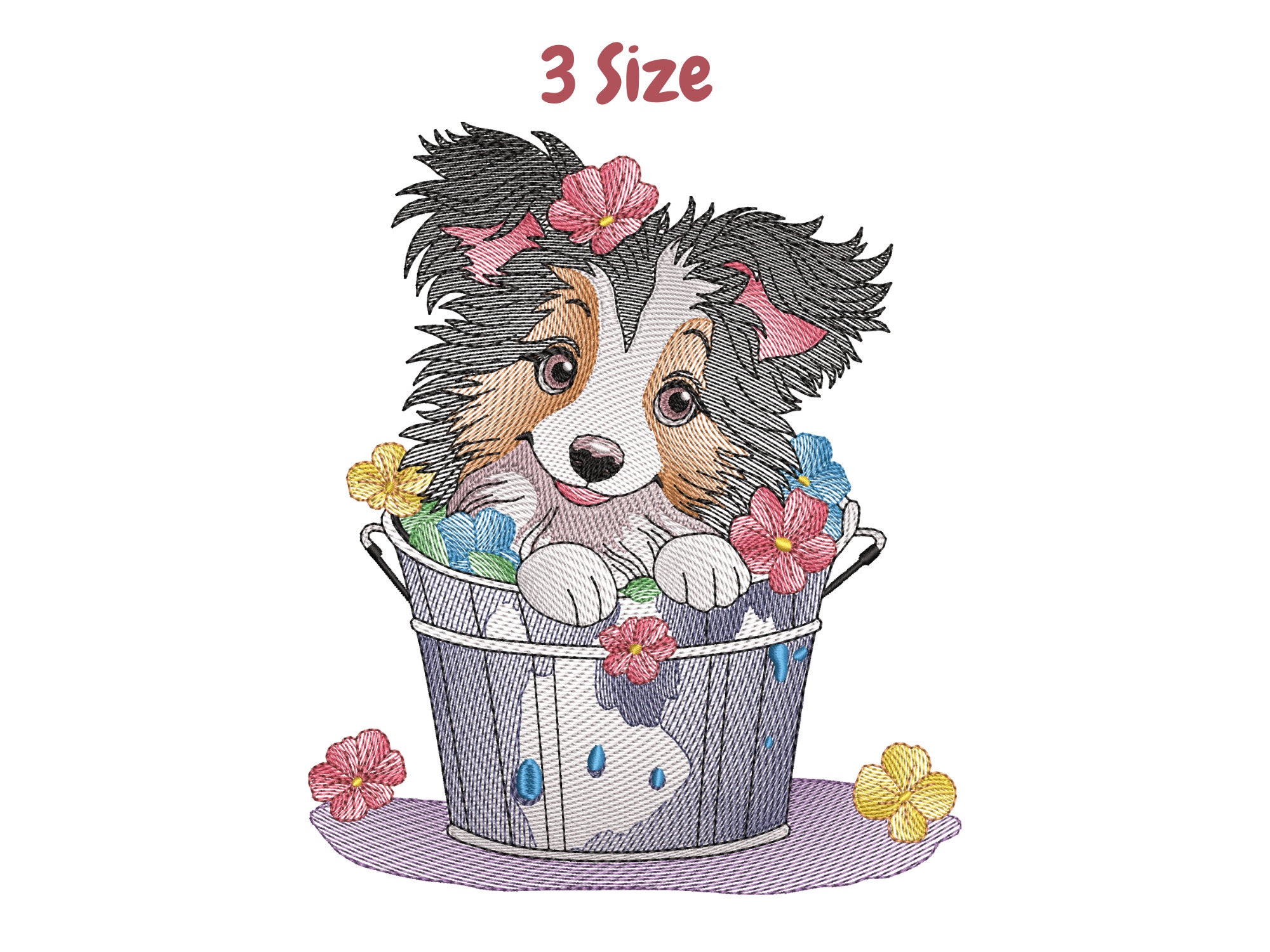 Dog in Bucket Embroidery Designs | Baby Shower Gift | Machine ...