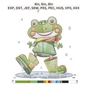 Frog Rain Embroidery Designs | Baby Shower Gift | Machine Embroidery ...