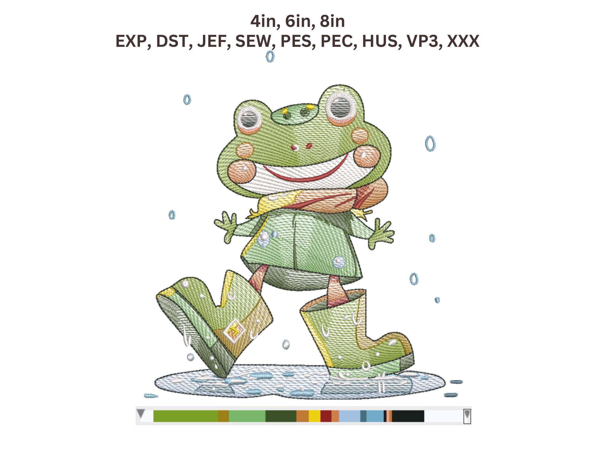 Frog Rain Embroidery Designs Baby Shower Gift Machine Embroidery Design ...