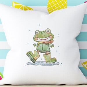 Frog Rain Embroidery Designs | Baby Shower Gift | Machine Embroidery ...