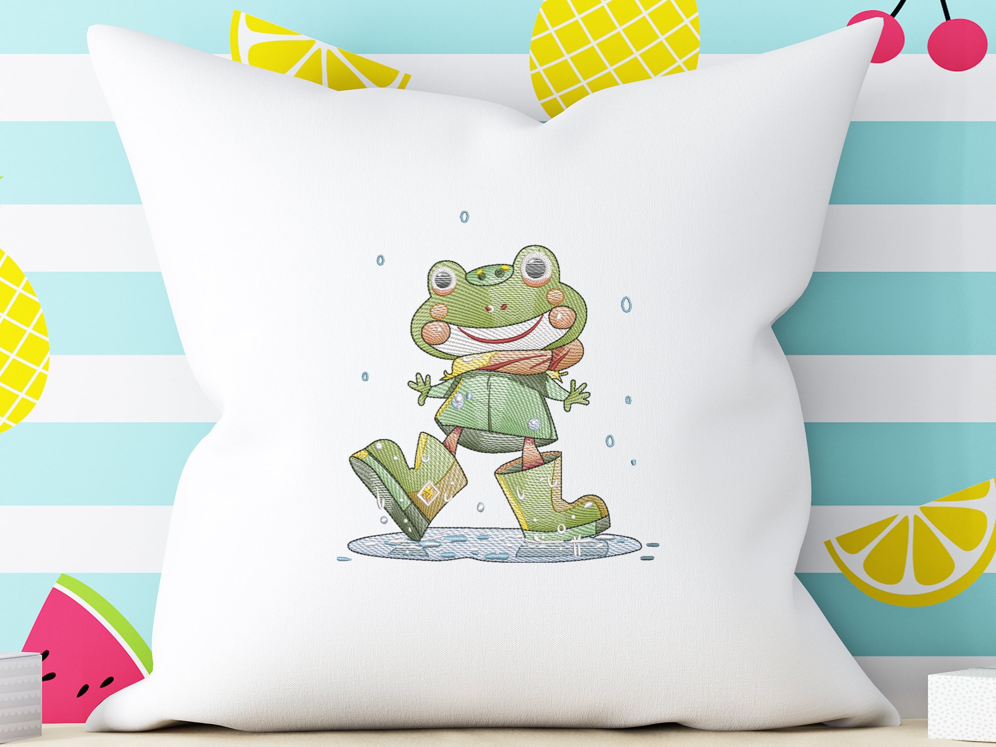 Frog Rain Embroidery Designs Baby Shower Gift Machine Embroidery Design ...