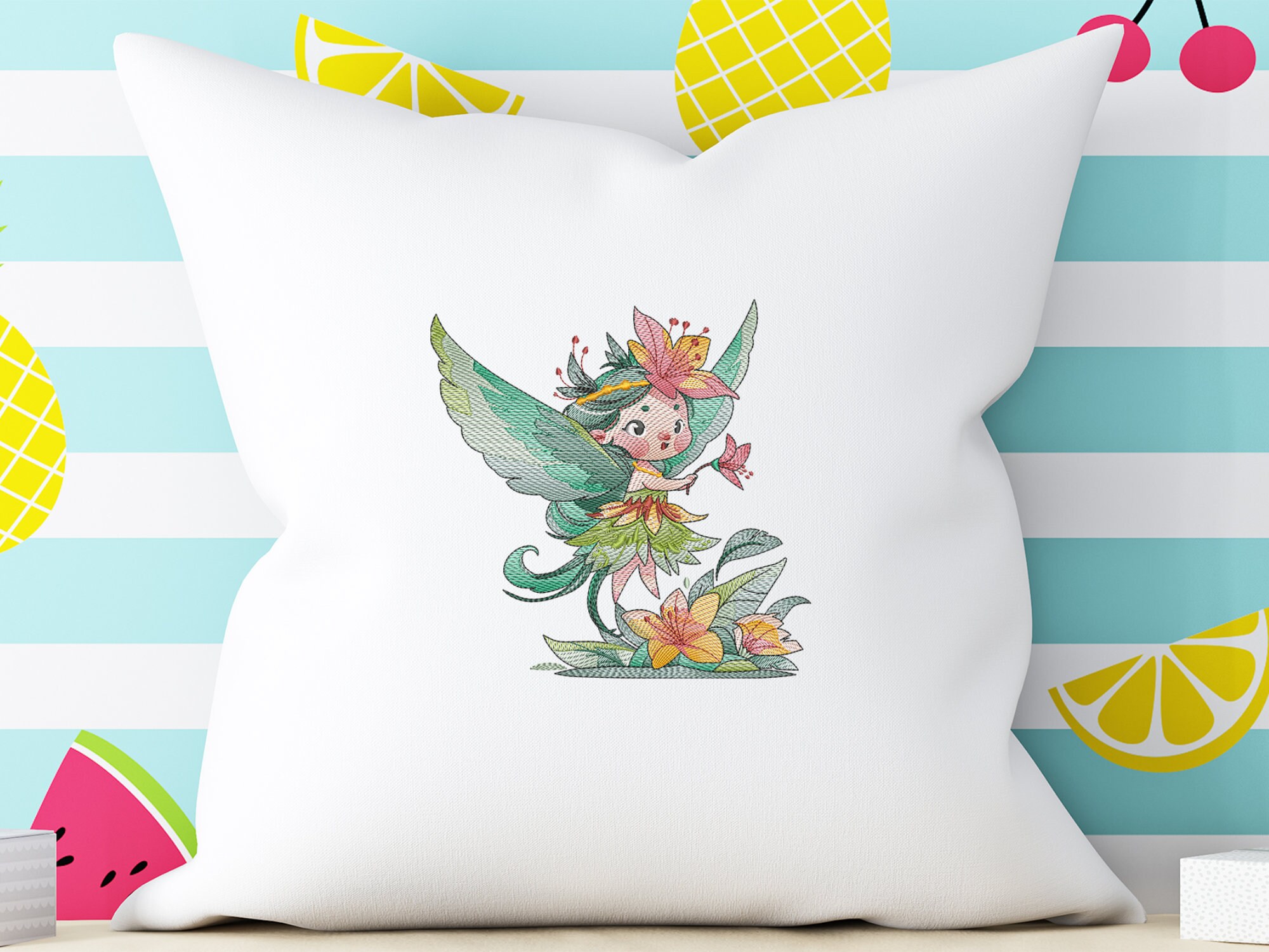 Hummingbird Fairy Embroidery Designs Baby Shower Gift Machine ...