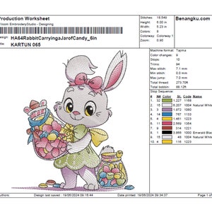 Rabbit Candy Embroidery Designs | Baby Shower Gift | Machine Embroidery ...