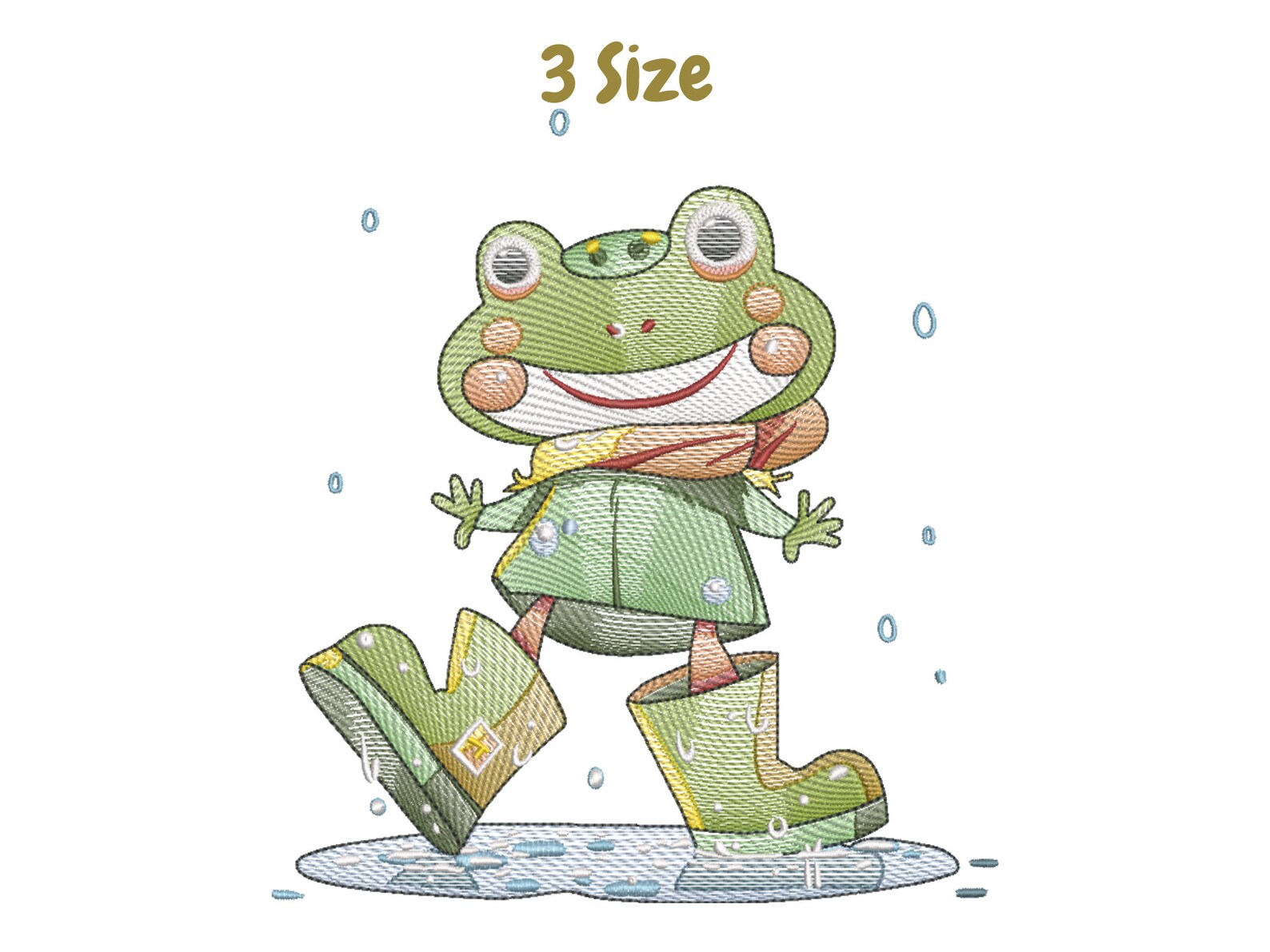 Frog Rain Embroidery Designs | Baby Shower Gift | Machine Embroidery ...