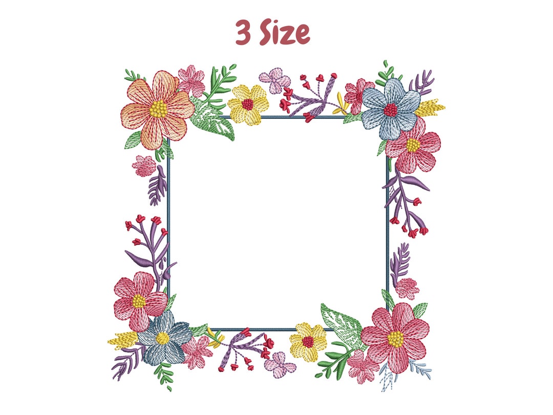 Flower Frame Embroidery Designs | Baby Shower Gift | Machine Embroidery ...