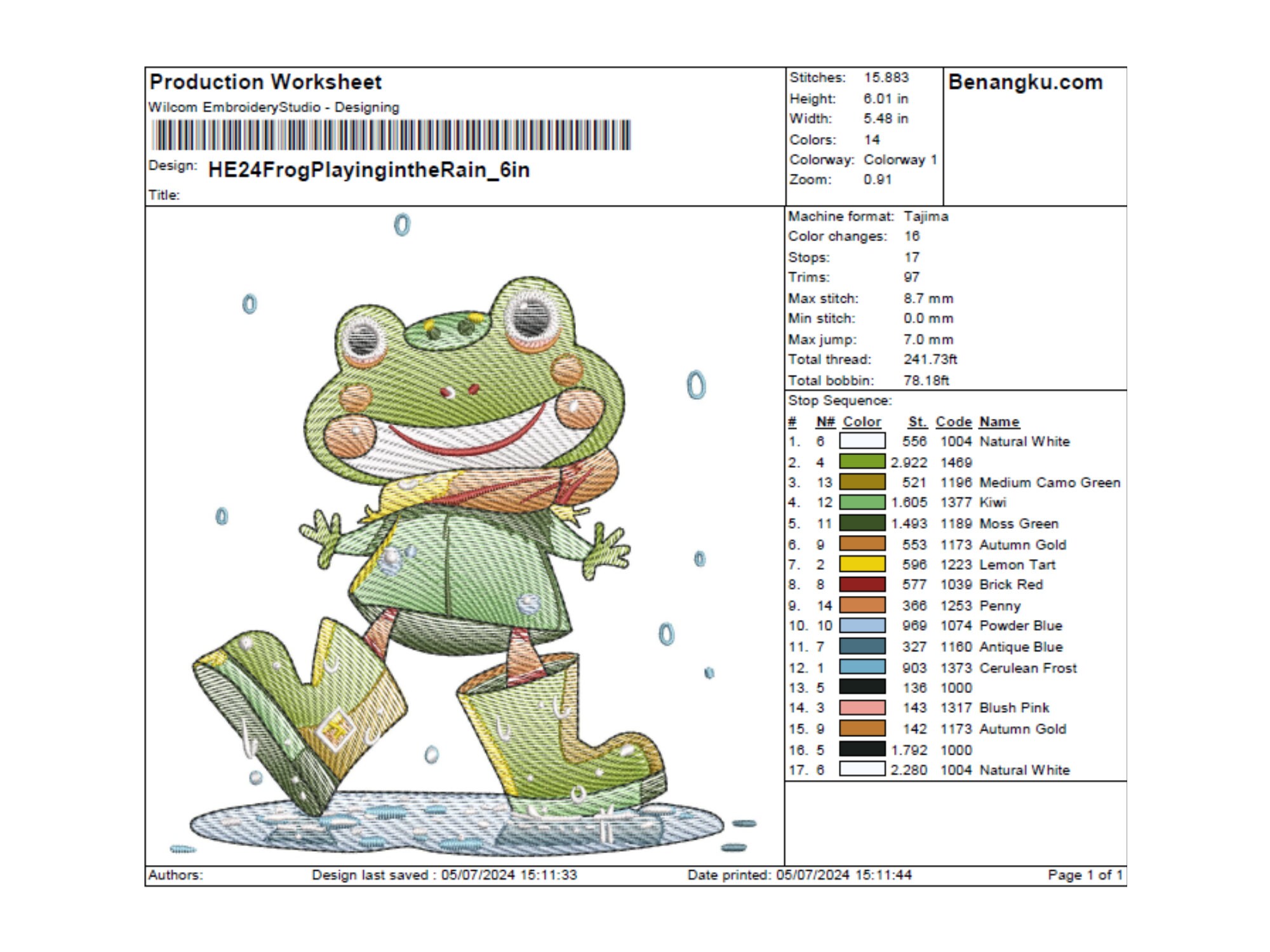 Frog Rain Embroidery Designs Baby Shower Gift Machine Embroidery Design ...