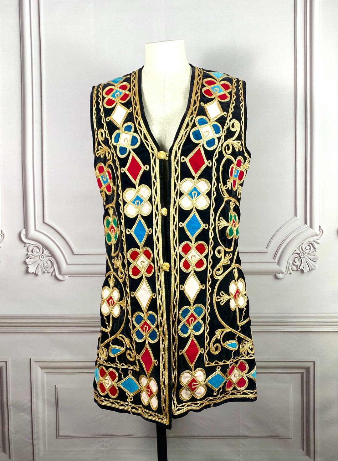 Velvet Vest With Gold Borders - Etsy
