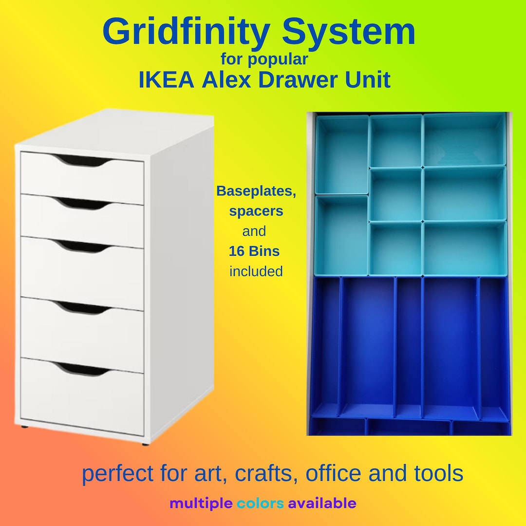 IKEA Alex Drawer Organizer Set | 3D Printed Gridfinity Insert for ...