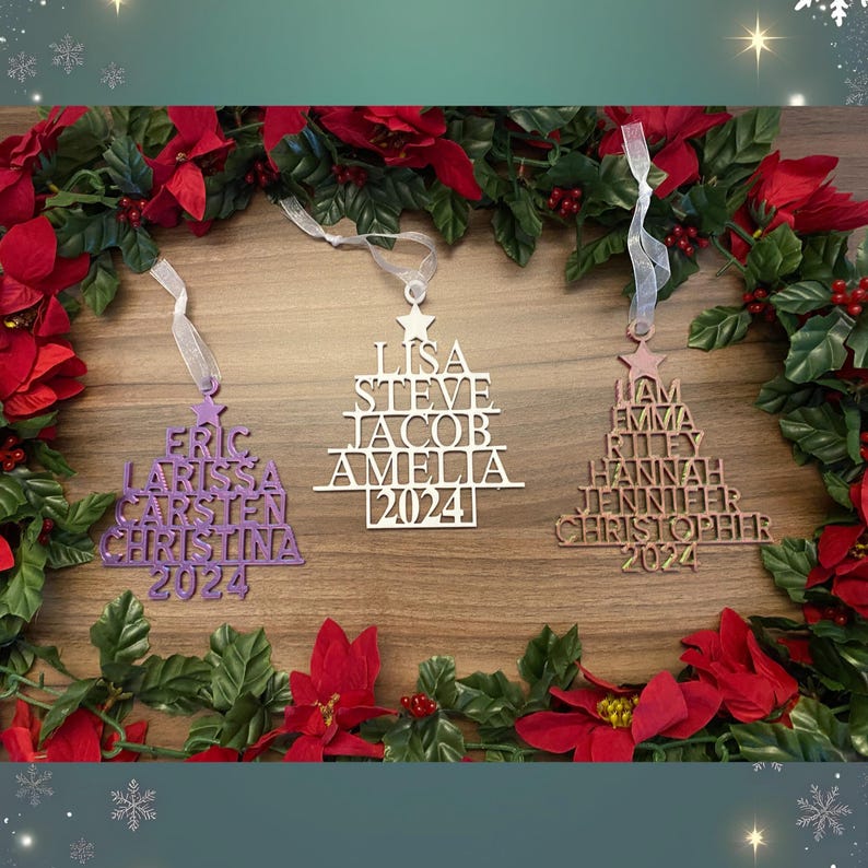 Personalized 3D Printed Christmas Tree Ornament, Custom Name - Etsy