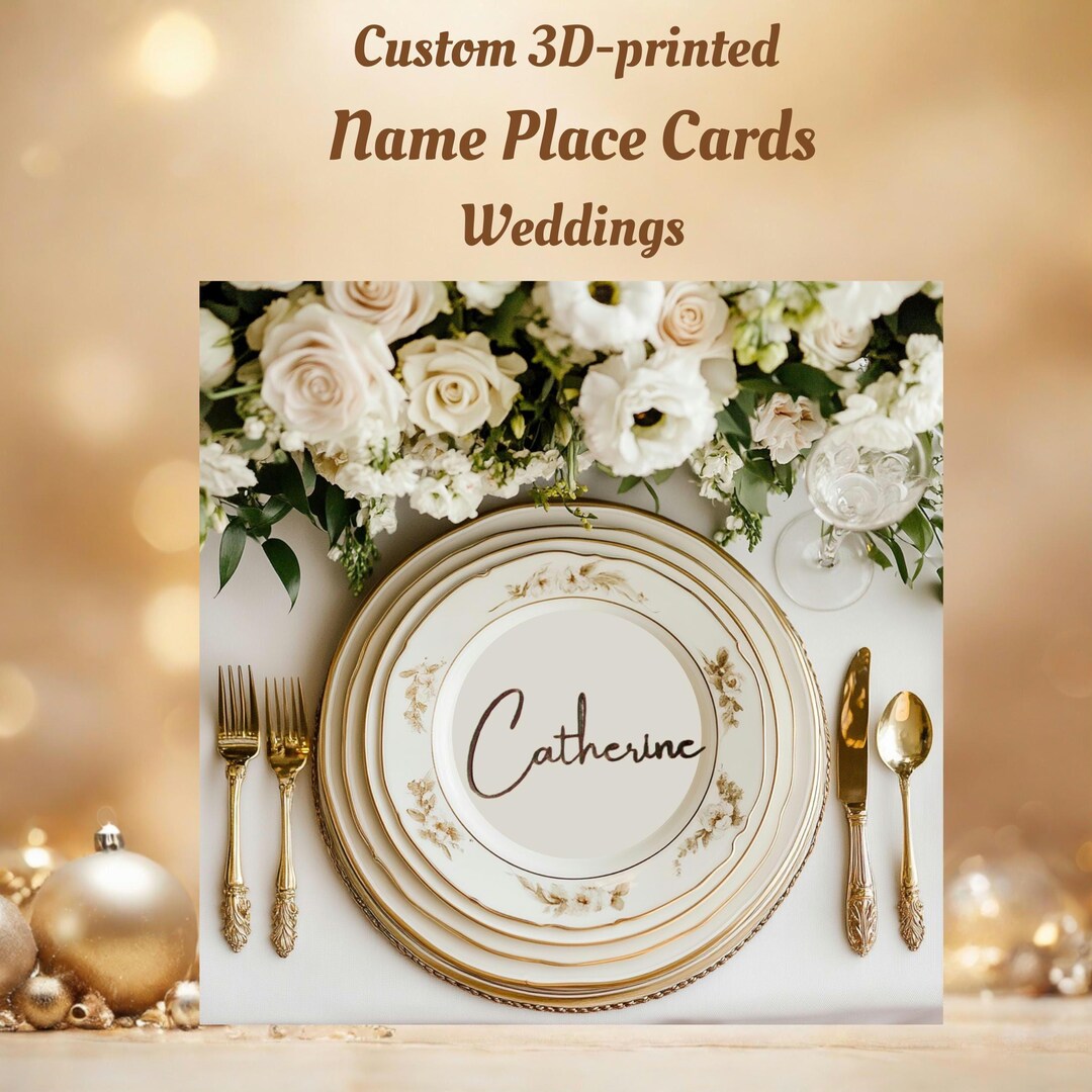 3D Printed Name Plates - Wedding Place Cards, Thanksgiving Table Decor ...