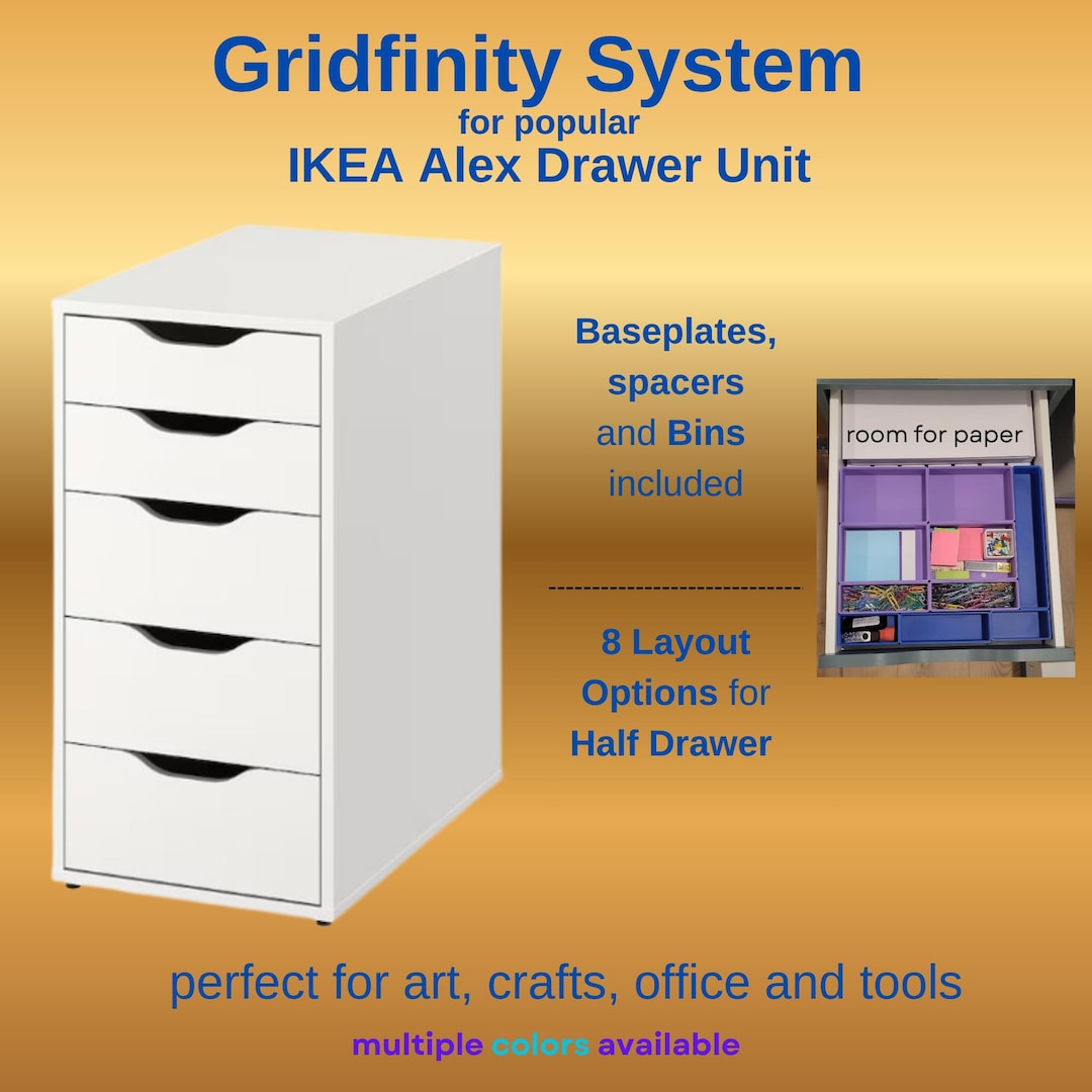 IKEA Alex Drawer Organizer Set | 3D Printed Gridfinity Insert for ...