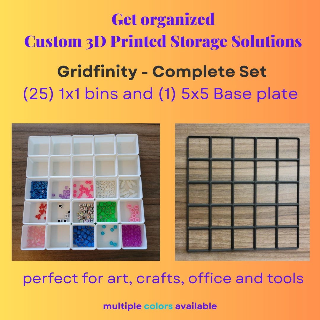 Complete Set - Gridfinity Drawer Organizer 3D Printed Complete Kit for Modular Storage Solution ...