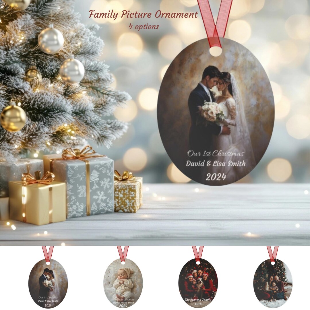 Family Picture Oval Christmas Ornaments - Holiday Decor, Festive ...