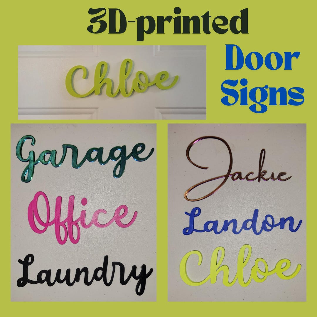 Custom 3D Printed Door Sign | Personalized Kids Room Decor | Colorful ...