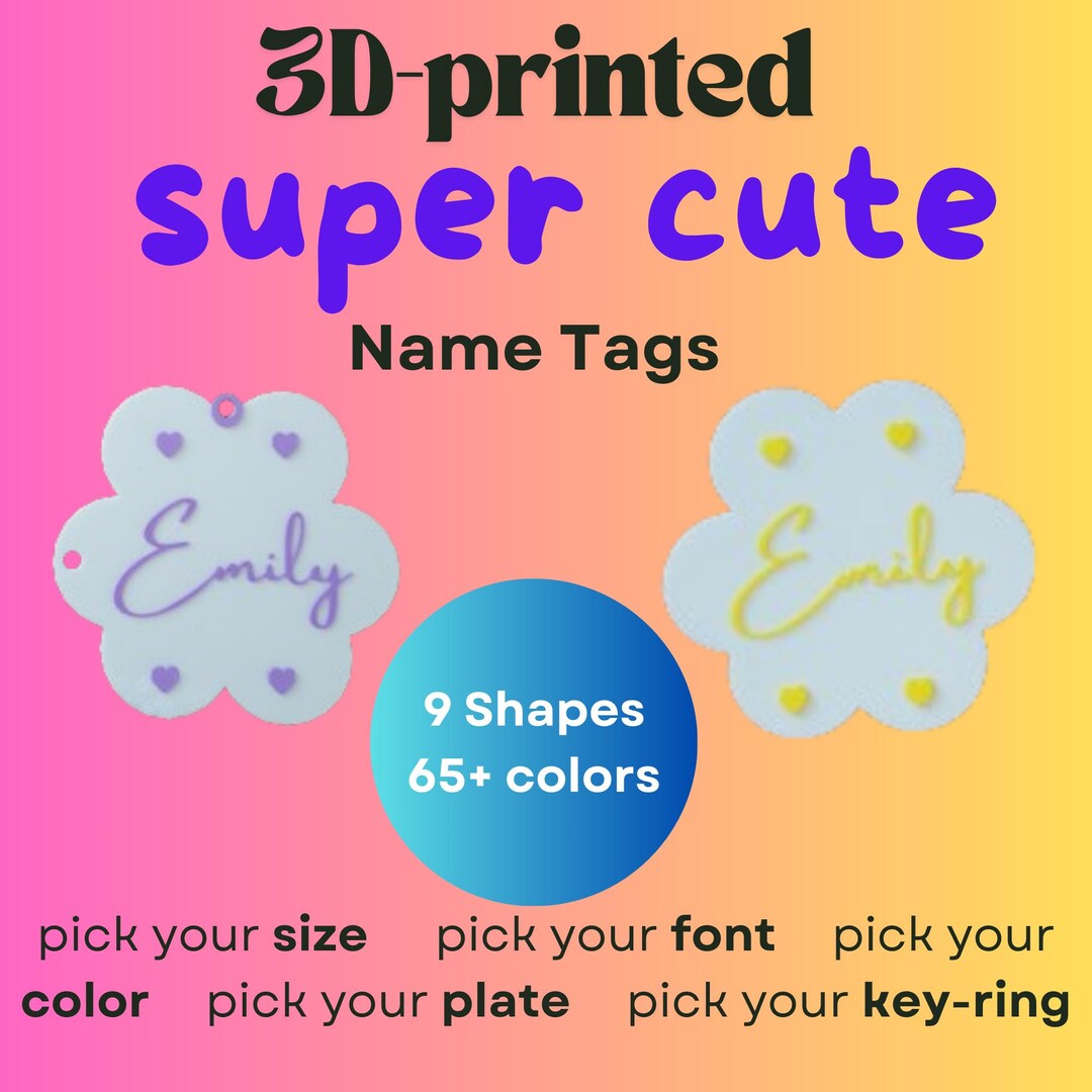 SUPER CUTE Daisy Shaped Name Tags Custom 3D Printed Name Tags in Cool ...