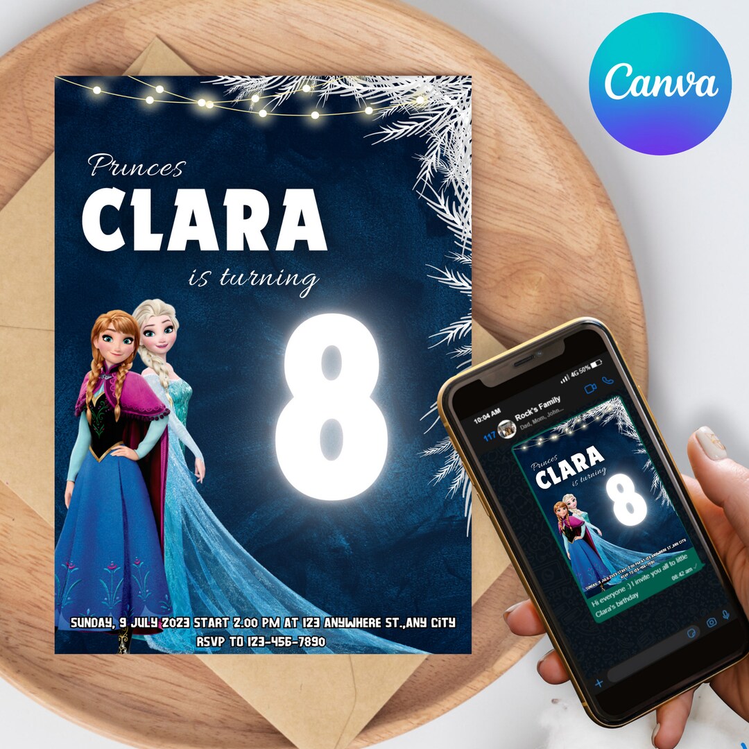 Editable Frozen Birthday Party Invitation Template,frozen Invite Anna ...