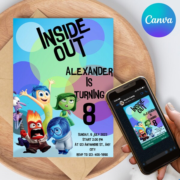 Digital Inside Out Invitation - Etsy