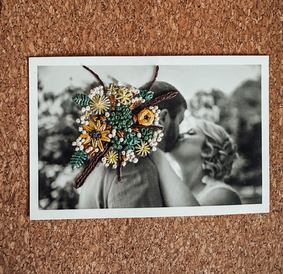 Custom Embroidered Photo, Photo Embroidery, Embroidery on Paper - Etsy