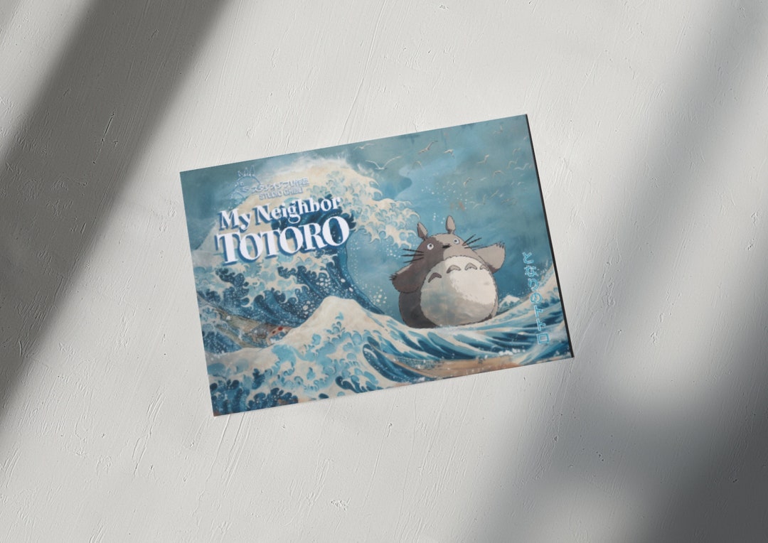 Totoro Studio Ghibli X the Great Wave Inspired Anime Retro Movie Poster ...
