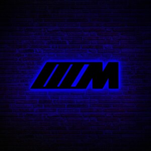 BMW M Power Metal Led Wall Decor, Car Lover Metal Wall Led Sign, Garage ...