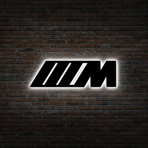 BMW M Power Metal Led Wall Decor, Car Lover Metal Wall Led Sign, Garage ...