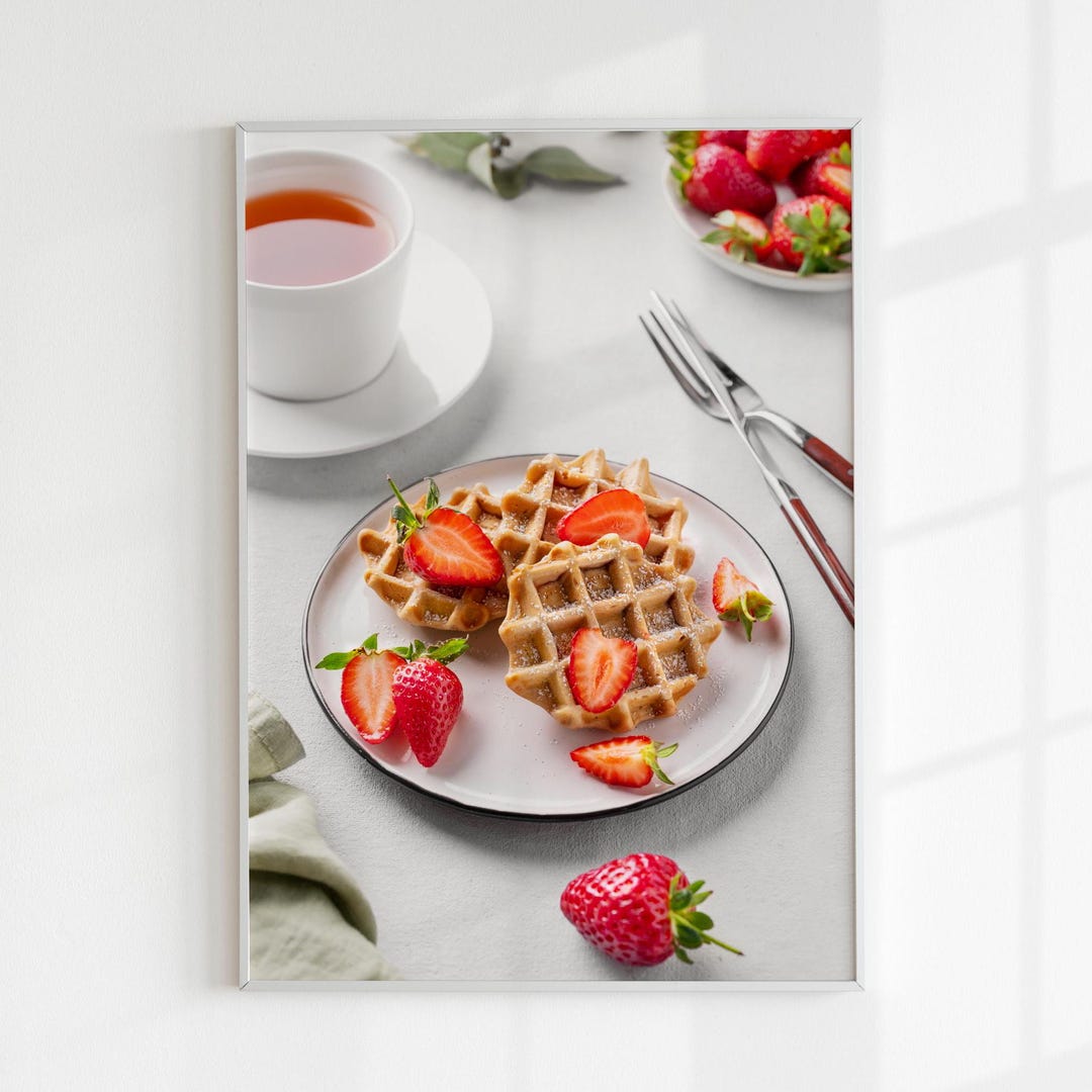 Food Photography Picture for Wall Decor, DIGITAL DOWNLOAD, Waffles ...