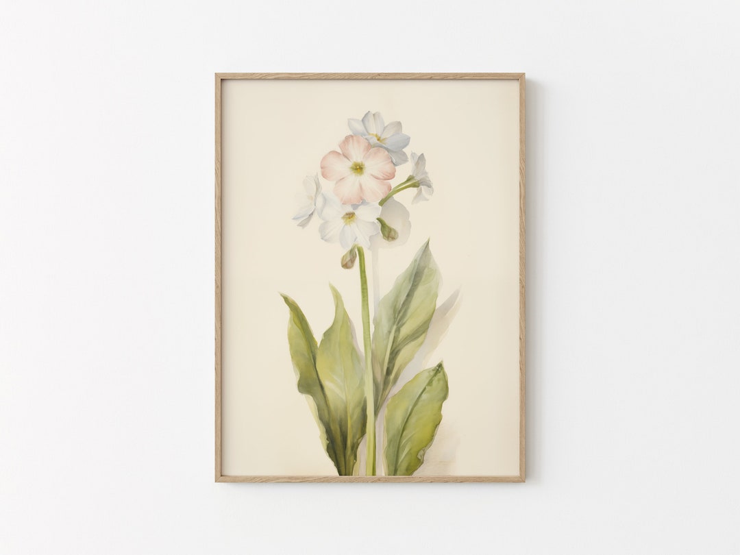 Pink Primrose Print, Primrose Printable Wall Art, Easter Wall Decor ...