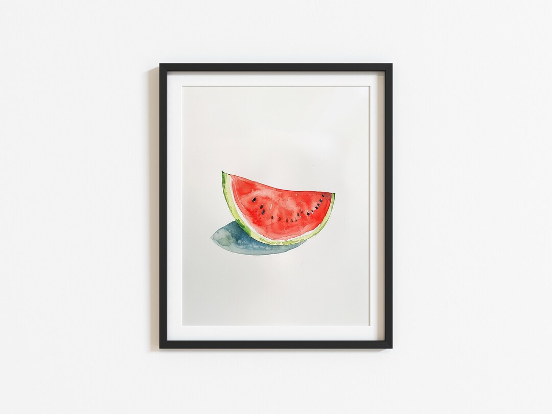 Summer Watermelon Watercolor Digital Download Minimalist Kitchen Wall ...
