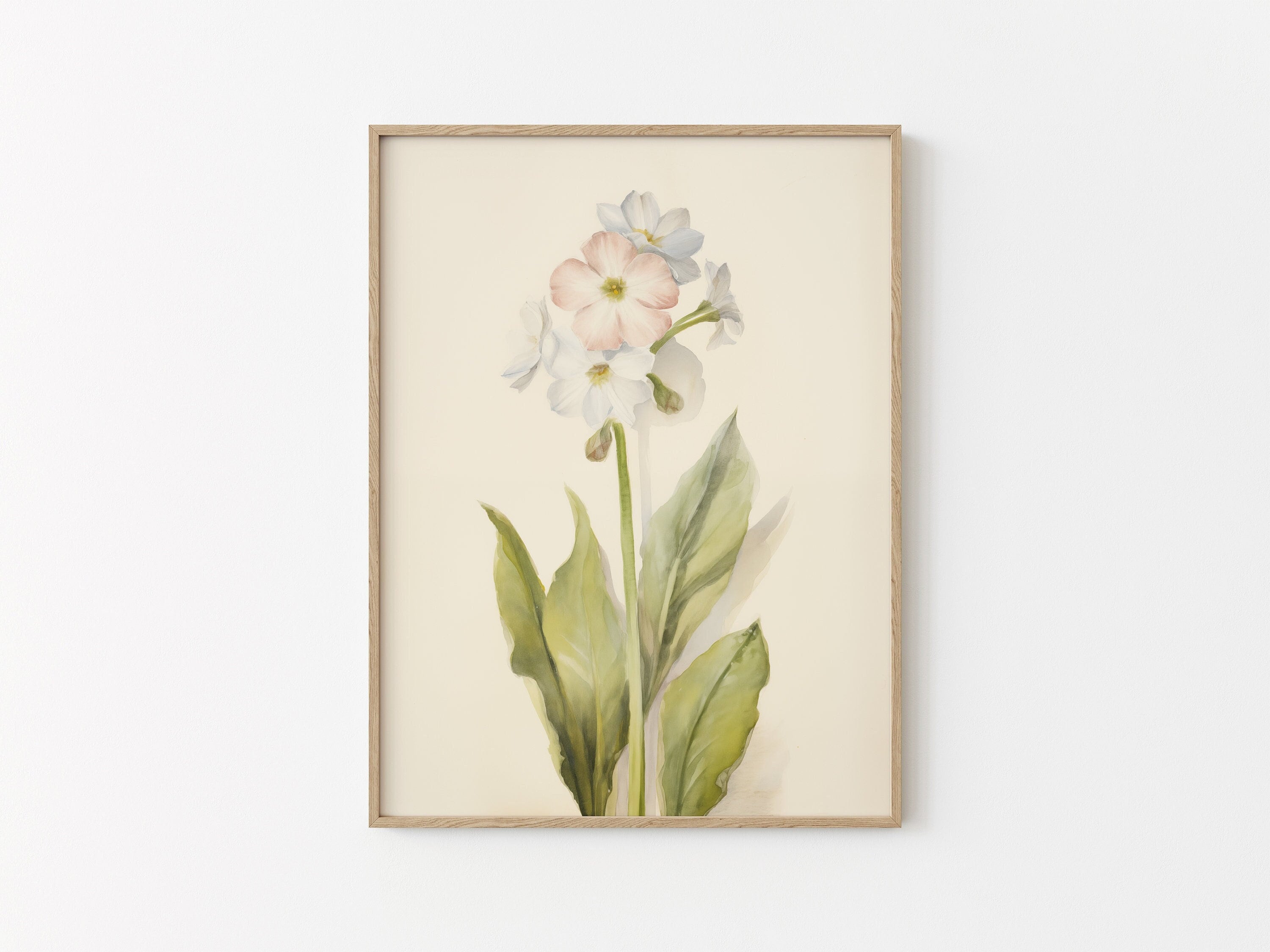 Pink Primrose Print, Primrose Printable Wall Art, Easter Wall Decor ...