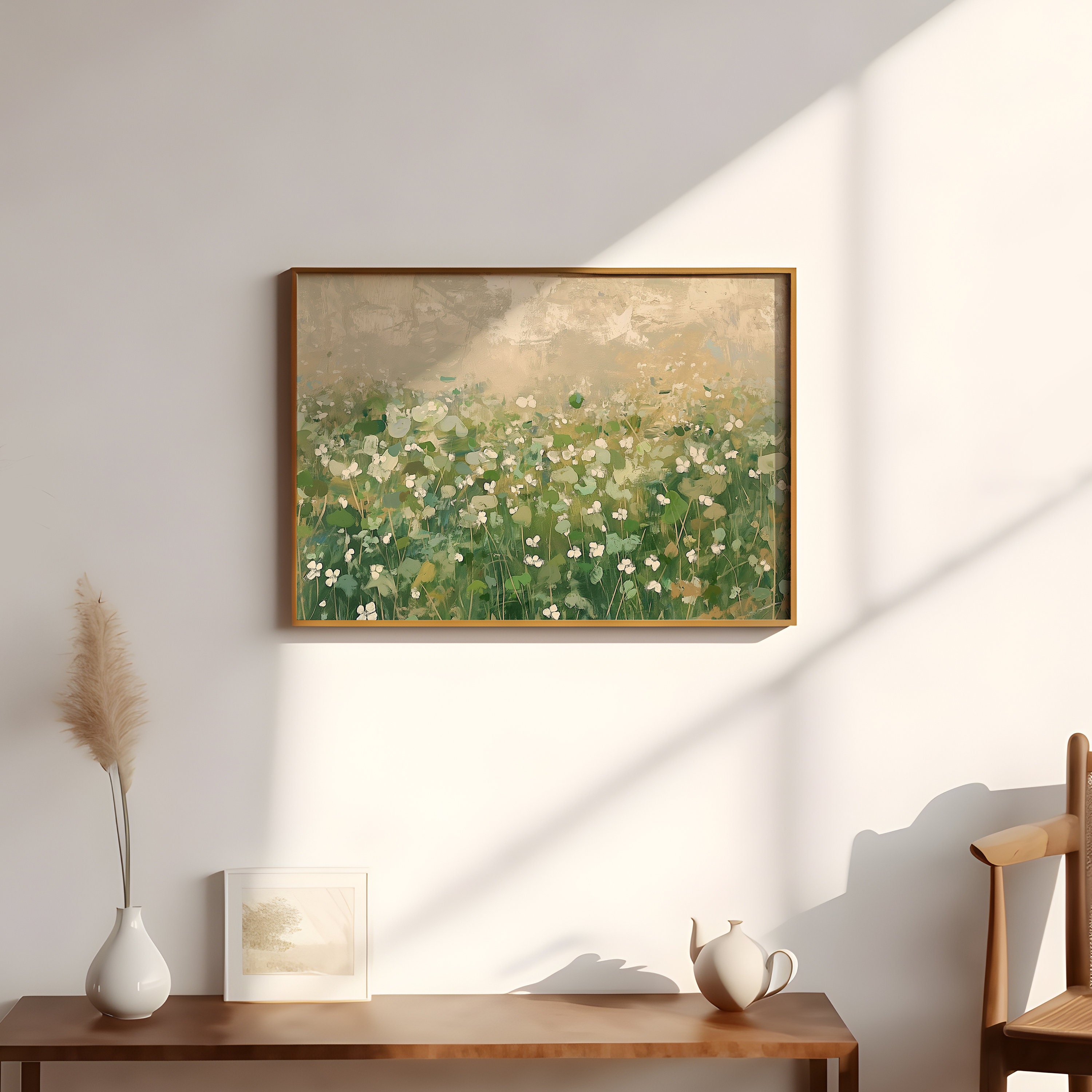 Green Abstract Landscape, St Patrick's Day Shamrock Decor, Saint ...