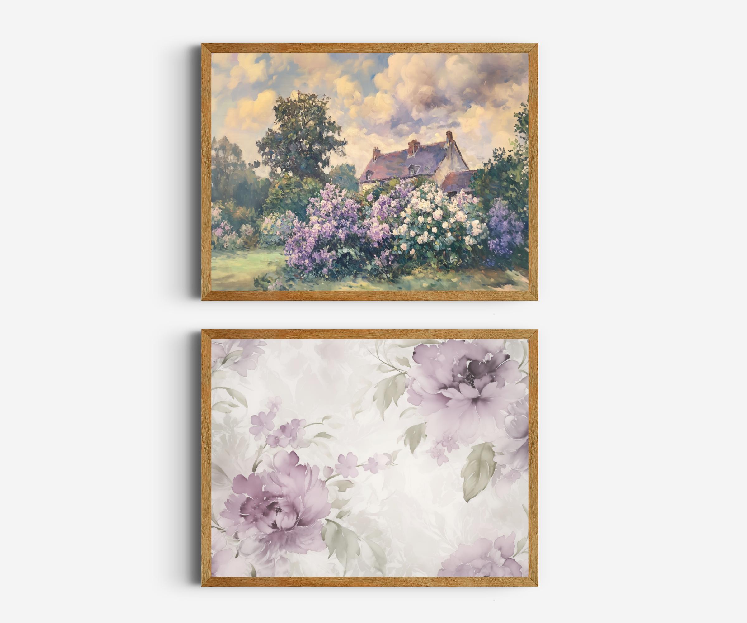 Purple Spring Floral Decor Set of 8, Printable Flower Gallery Wall Art ...