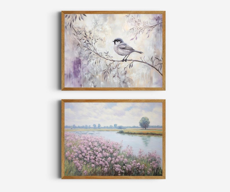 Purple Spring Floral Decor Set of 8, Printable Flower Gallery Wall Art ...