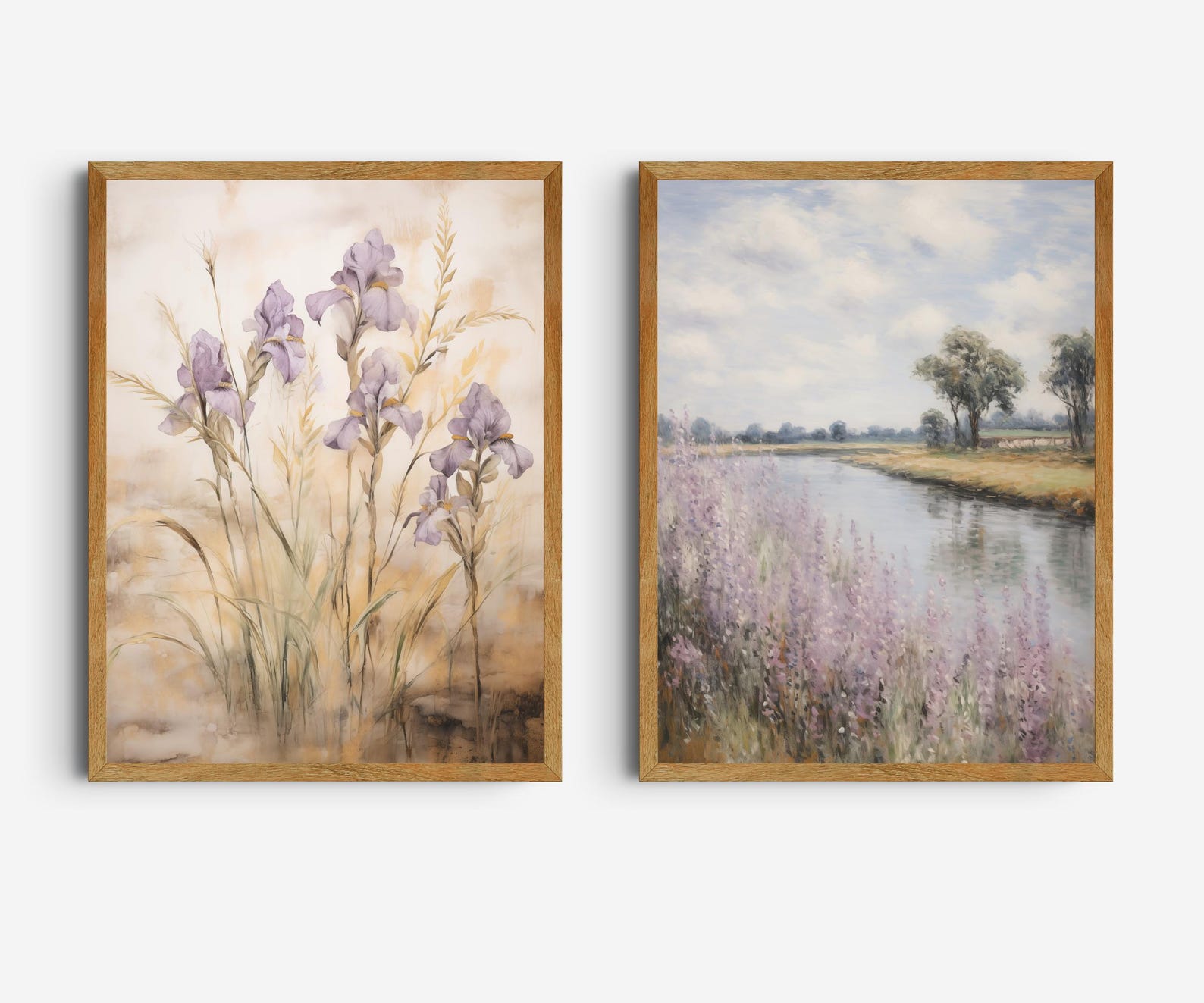 Purple Spring Floral Decor Set of 8, Printable Flower Gallery Wall Art ...