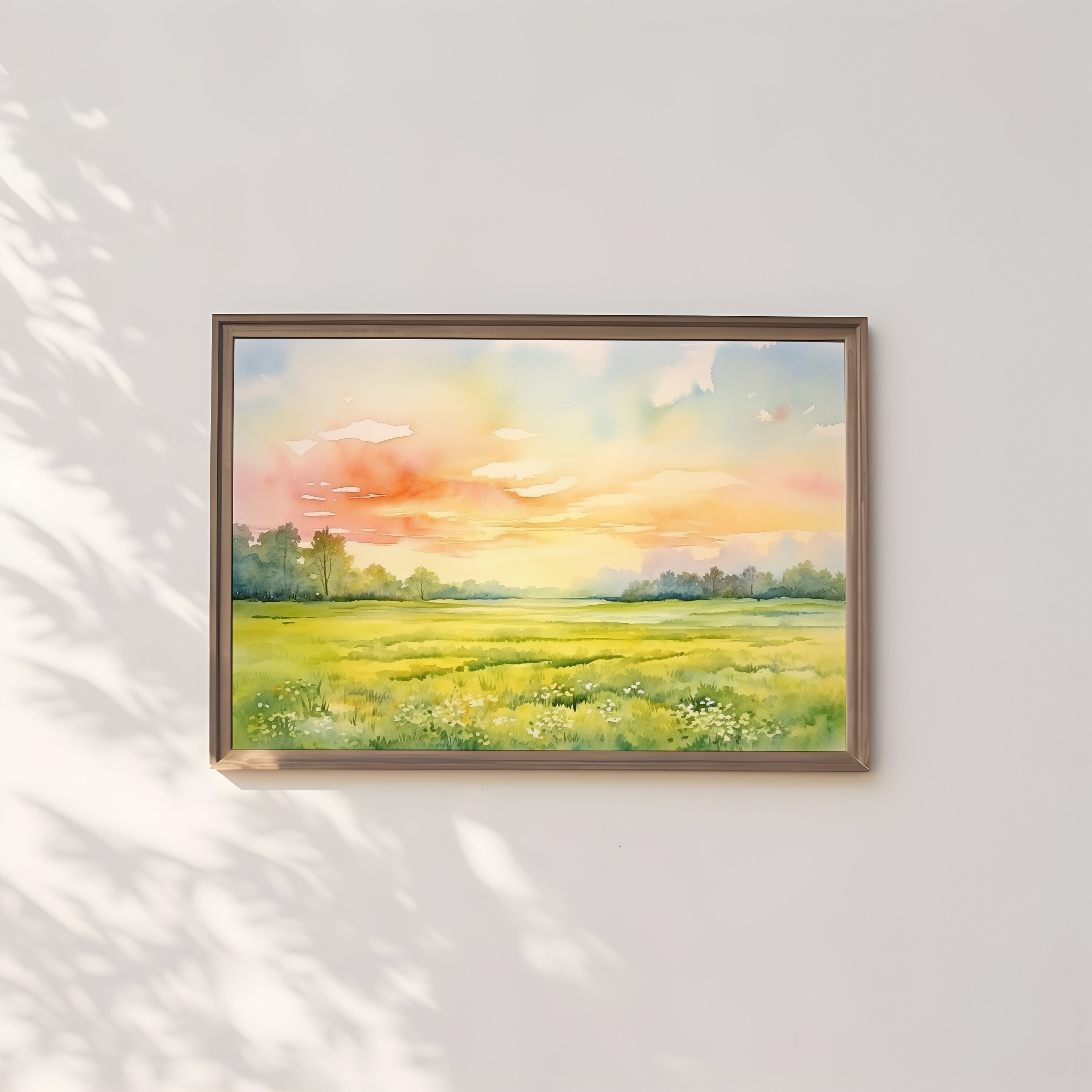 Spring Landscape Print, Summer Sunset Wall Art, Seasonal Scenery ...