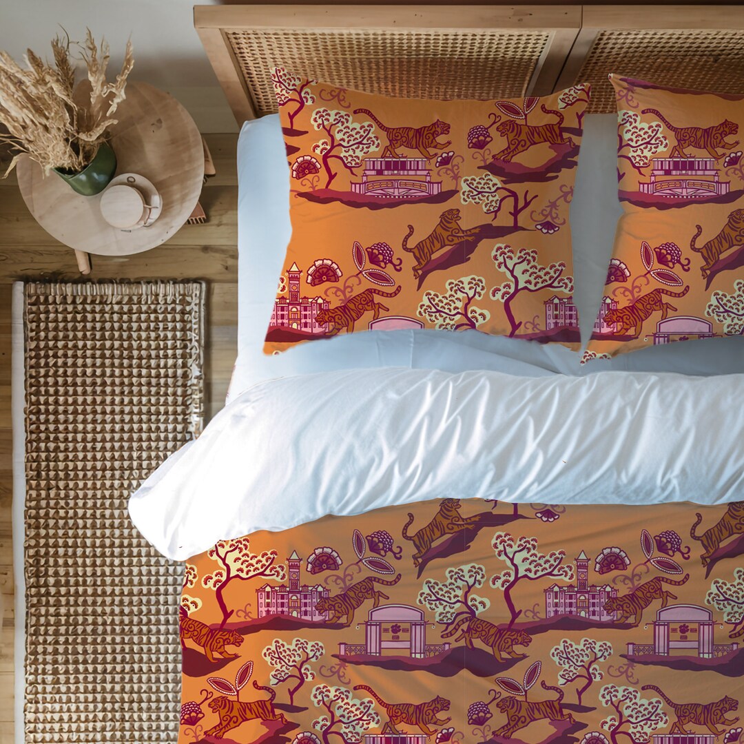Clemson Duvet Cover Clemson Tigers Duvet Tigers Toile South Carolina ...