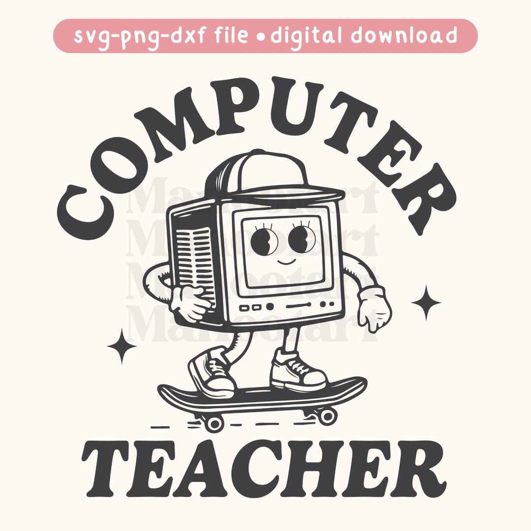 Computer Teacher SVG Png,technology Teacher,computer Science Tech ...