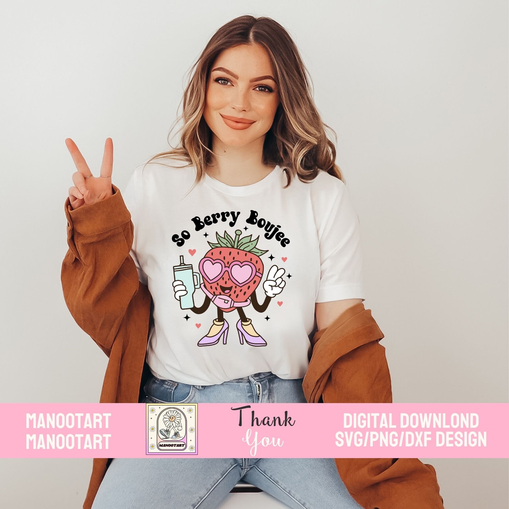 So Berry Boujee Strawberry Svg Png,retro Trendy Strawberry Shirt ...