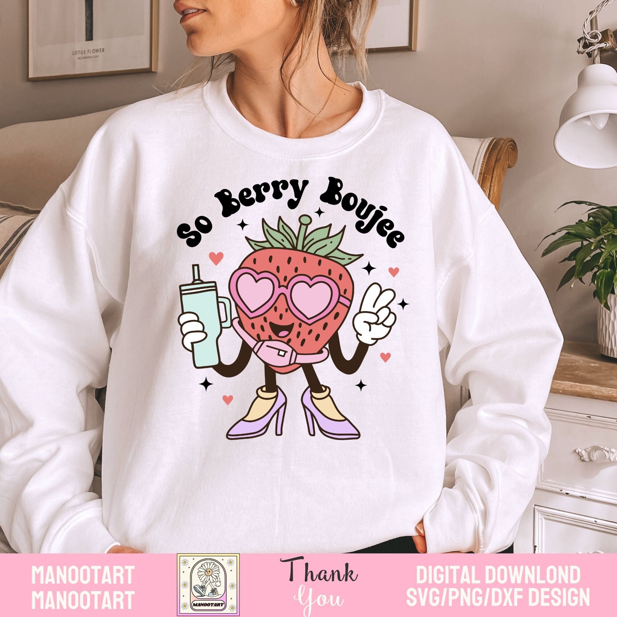 So Berry Boujee Strawberry Svg Png,retro Trendy Strawberry Shirt ...