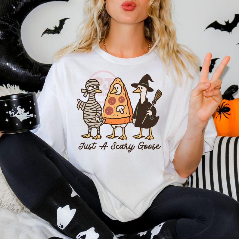 Scary Goose Halloween PNG: Funny Spooky Shirt Design (digital Download ...