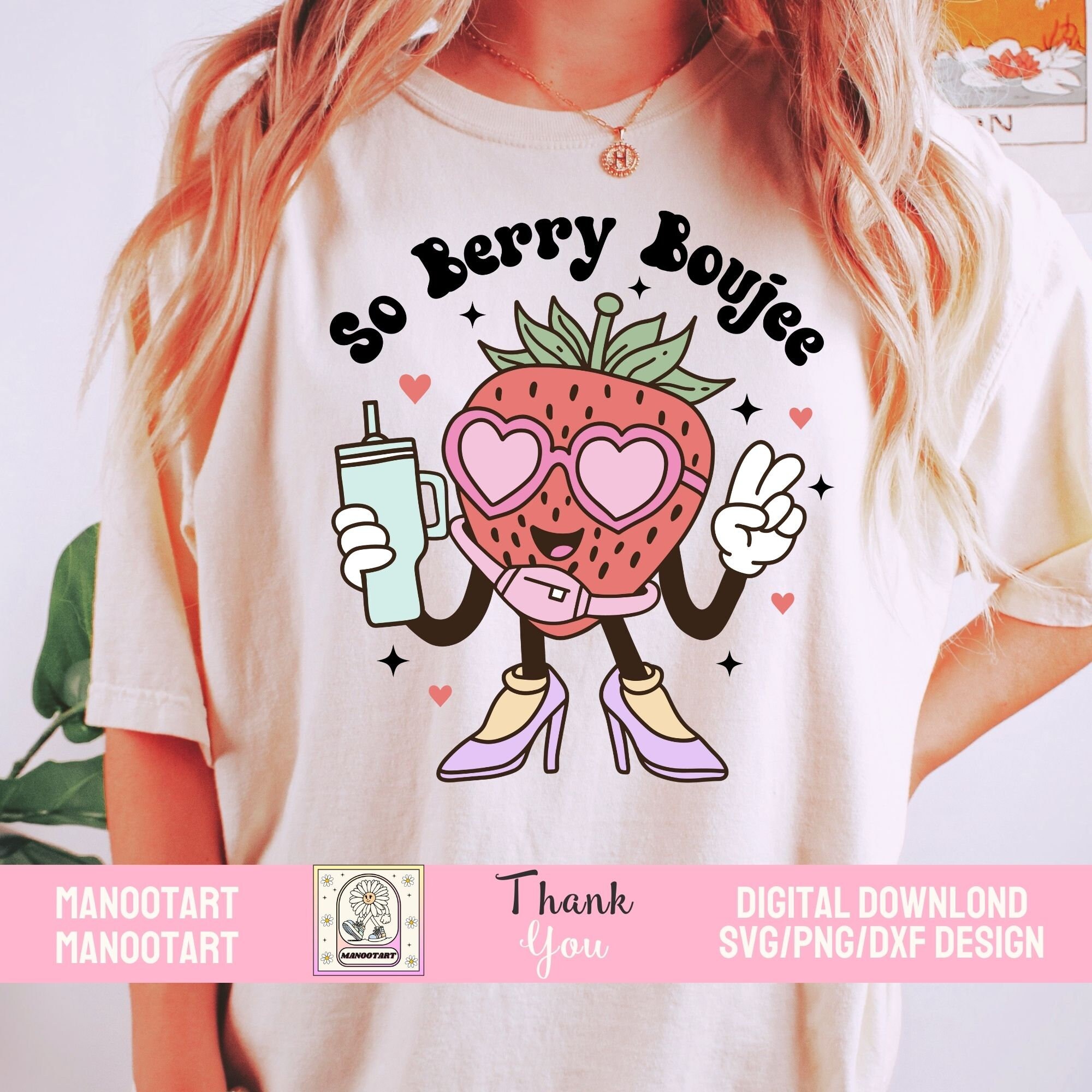 So Berry Boujee Strawberry Svg Png,retro Trendy Strawberry Shirt ...